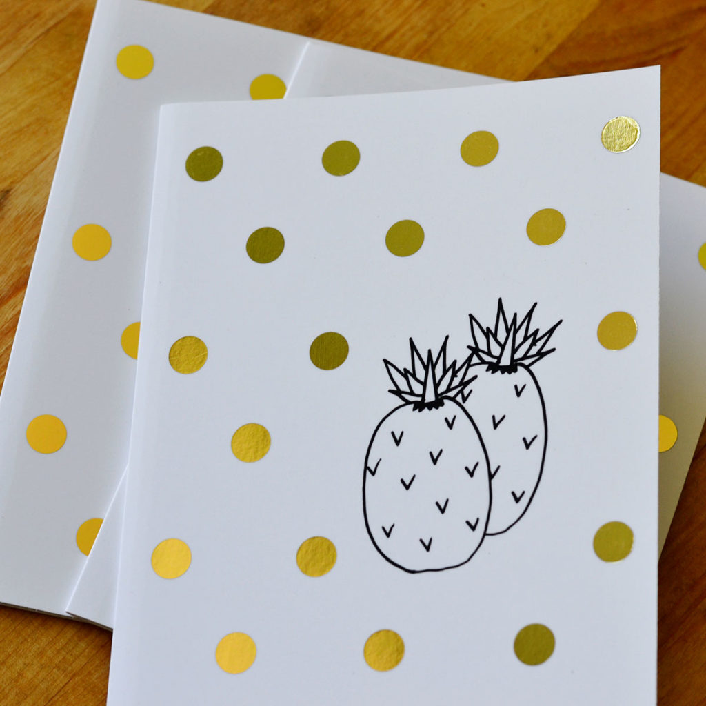 Line Drawing Cards with Gold Accents | Pink Sheep Designs